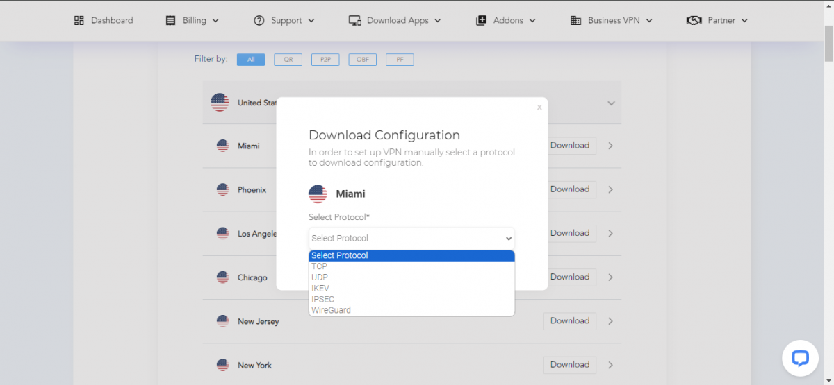 How to download the Wireguard configuration file - Ivacy